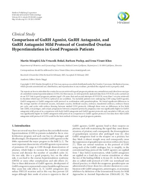 Pdf Comparison Of Gnrh Agonist Gnrh Antagonist And Gnrh Antagonist Mild Protocol Of