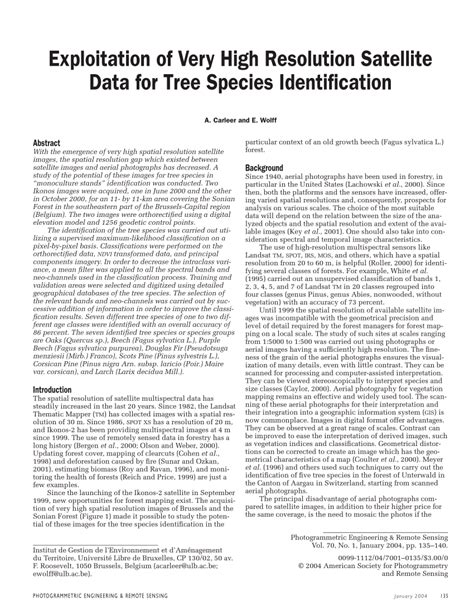 Pdf Exploitation Of Very High Resolution Satellite Data For Tree