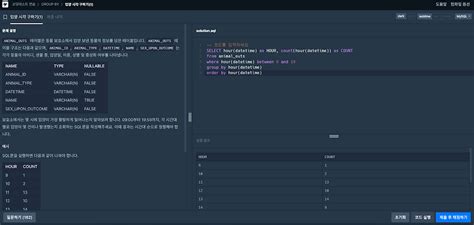 Sql 코드카타 26 입양 시각 구하기1