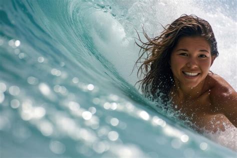 Premium Photo A Young Beautiful Woman Finds Exhilaration Riding