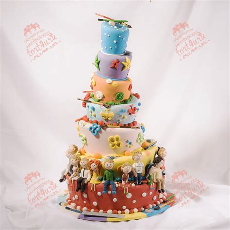 Торт на выпускной в 9 класс Порционный именной торт ромашка с фото на выпускной в девятый класс