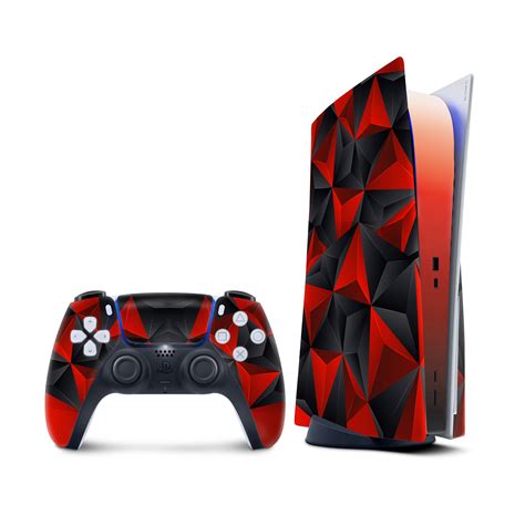 Ps5 Skin Geometric Playstation 5 Controller Skin Red Vinyl Etsy Uk