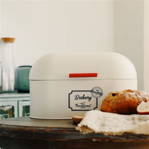 식탁 정리 철제 레트로 브레드박스 화이트민트