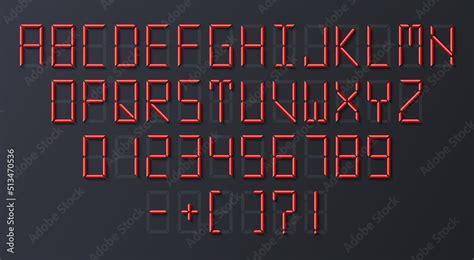 Digital D Display Font Clock Or Alarm Watch Timer Letters And Numbers Scoreboard Info