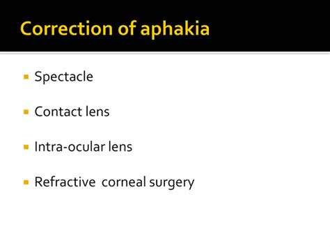 Correction Of Aphakia Medizzy