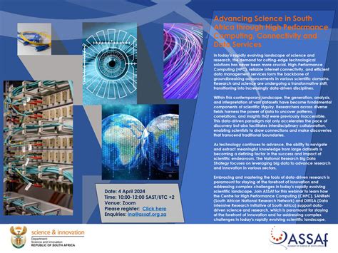 Webinar Advancing Science In Sa Through High Performance Computing Connectivity And Data