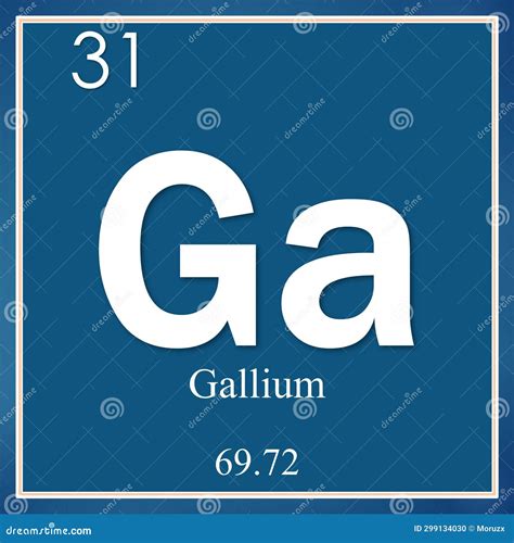 Gallium Chemical Element Symbol On Dark Green Abstract Background