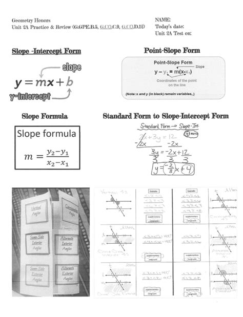 Geometry Honors Unit 2a Practice Review G Gpe B 5 G Co C 9 G Co D 12