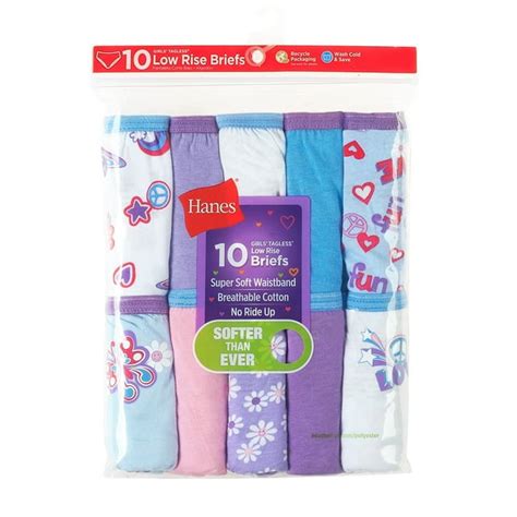 Hanes Girls Cotton Low Rise Briefs 10 Pack Assorted 1 10