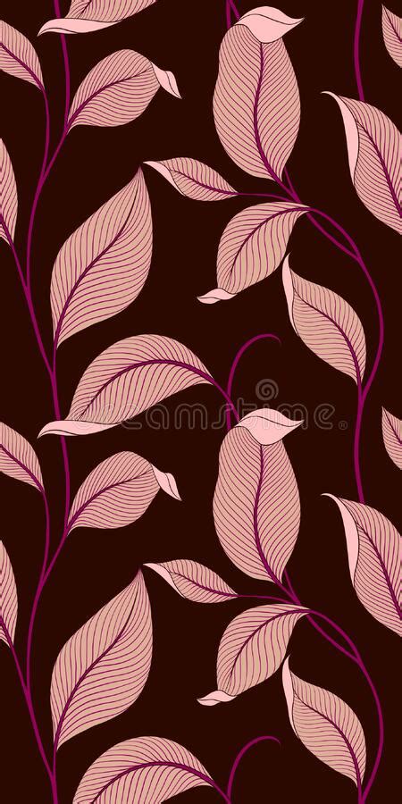 Luxury Seamless Pattern With Striped Leaves Elegant Floral Background In Minimalistic Linear