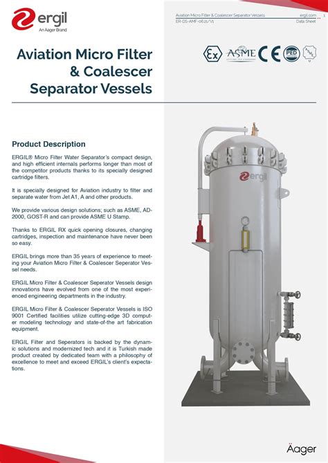 Aviation Water Separators Vertical Ergil World Leading Industrial Manufacturer