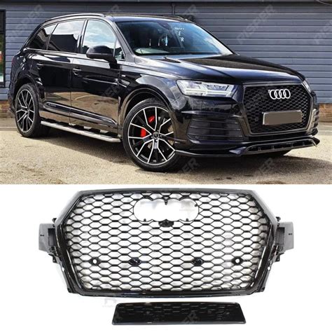 Audi Q7 Sq7 2015 2020 Gloss Black Rsq7 Style Honeycomb Grill Risperstyling