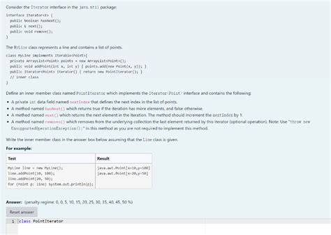 solved consider the iterator interface in the java util