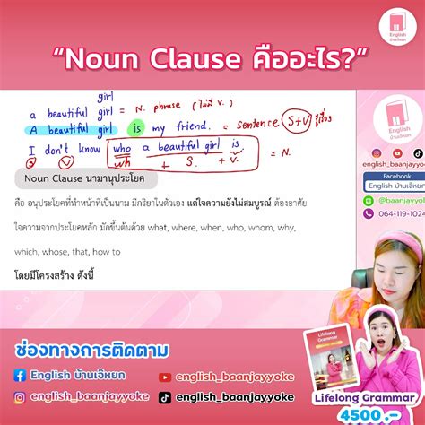 Noun Clause คืออะไร Noun Clause คืออะไร สนใจสมัครเรียนคอร์ส
