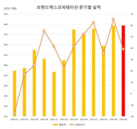 브랜드엑스코퍼레이션 분기별 실적