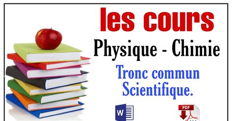 Cours De Physique Et Chimie Tronc Commun Scientifique Word Et Pdf