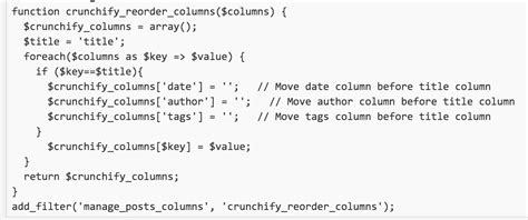 how to move wordpress admin column before or after any other column