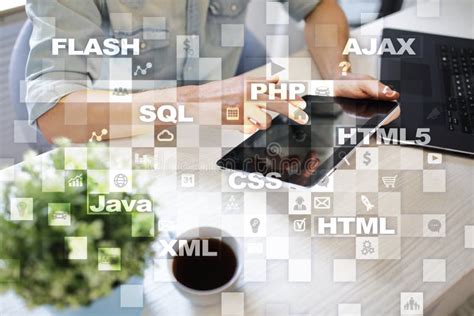 web development programming internet and technology concept stock