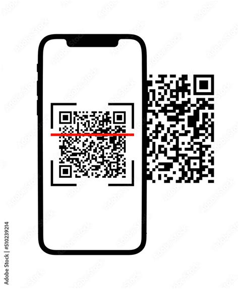 Scan Of Qr Code By Phone Icon Phone Scanning Qrcode Mobile Smartphone With Barcode Scanner App