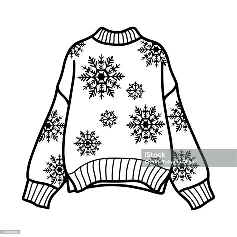 흰색 배경에 고립 된 크리스마스 패턴귀여운 니트 스웨터 따뜻하고 아늑한 스웨터 낙서 스타일의 벡터 스톡 일러스트레이션 0명에