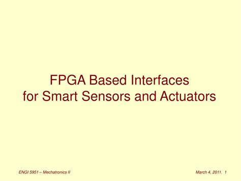 Ppt Fpga Based Interfaces For Smart Sensors And Actuators Powerpoint Presentation Id3742537