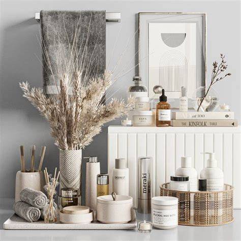 Bathroom Accessories 3d Model Set For Interior Design