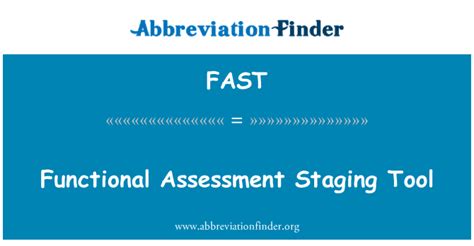Fast Steht Für Functional Assessment Staging Tool Functional