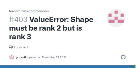 ValueError Shape Must Be Rank 2 But Is Rank 3 Issue 403