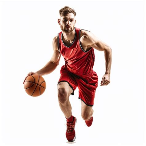 Young Caucasian Basketball Player Of Team In Action Motion In Jump