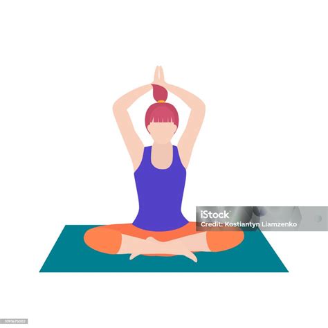예쁜 여자 로터스 위치에 요가 관행 명상과 휴식 포스터입니다 벡터 일러스트 레이 션 건강한 생활방식에 대한 스톡 벡터 아트 및 기타 이미지 건강한 생활방식 균형 등장