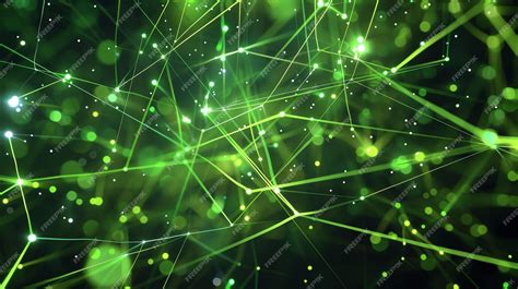 Premium Photo Glowing Green Neural Network Artificial Intelligence Plexus 3d Rendering