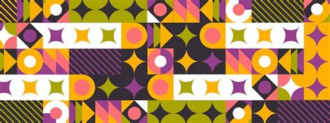 Premium Vector Abstract Geometric Pattern Design In Retro Style