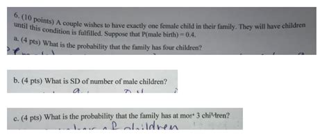 Solved 6 10 Points A Couple Wishes To Have Exactly One Chegg Com