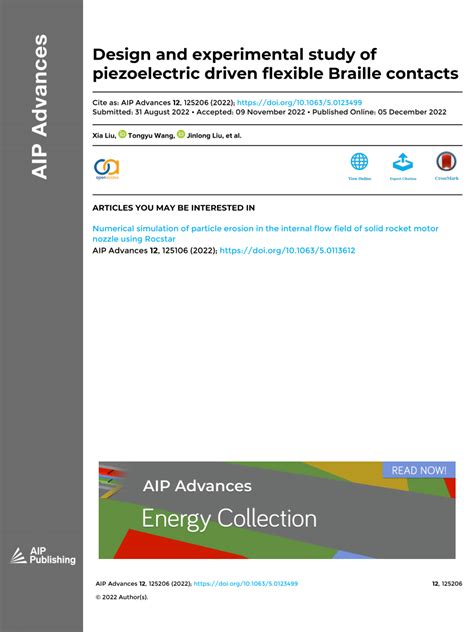 PDF Design And Experimental Study Of Piezoelectric Driven Flexible