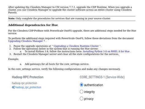 upgrading cloudera runtime cluster dell powerscale cdp 7 1 7 to 7 1