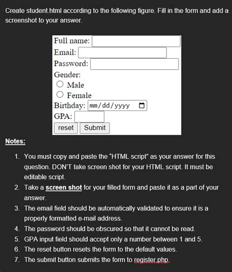 Solved Create Babe Html According To The Following Chegg Com