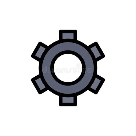 Basic Gear Setting Ui Flat Color Icon Vector Icon Banner Template Stock Vector