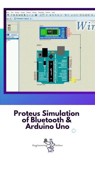 Proteus Simulation Of Bluetooth Module And Arduino Uno Youtube