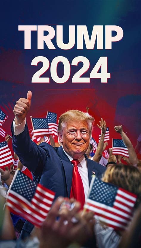 Patriotic Donald Trump 2024 Virtual Background With American Flag