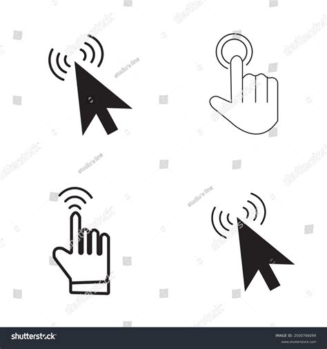 Pixel Cursors Icons Mouse Cursor Hand Stock Vector Royalty Free