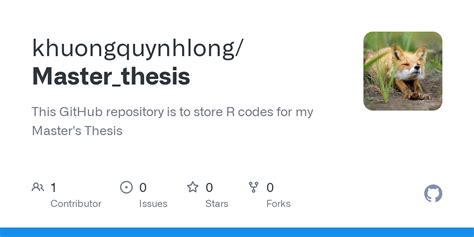 Github Khuongquynhlong Master Thesis This Github Repository Is To Store R Codes For My Master