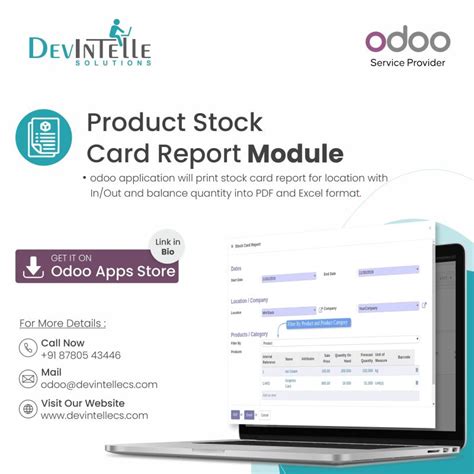 Devintelle Consulting Service Pvt Ltd On Linkedin Stockreport Odoo Cardreport