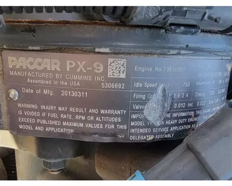 PACCAR PX 9 Engine Assembly In RICE 41