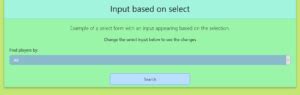HTML Form Inputs Based On A Select Element