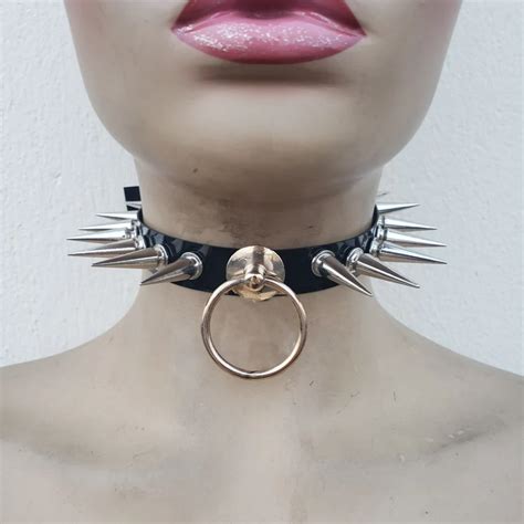 Gothic Chokerspike Chokergothic Collar Pvc Chokerloop Chokerpunk Style Fashion Necklace