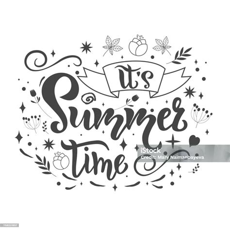 그 여름 시간 글자 따옴표 꽃 요소와 텍스트 연말연시 초대장 배너 카드 포스터 플래카드 전단지를 위한 시즌 타이포그래피 디자인