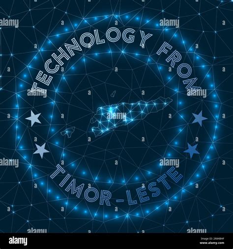 Technology From Timor Leste Futuristic Geometric Badge Of The Country Technological Concept