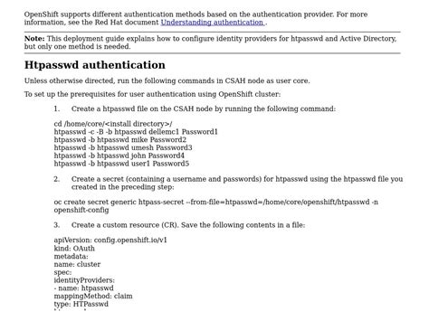 Authenticating Platform Users Deployment Guide—red Hat Openshift