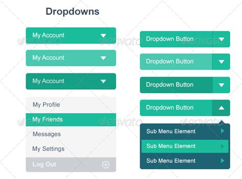 Flat Web Button UI Web Elements GraphicRiver