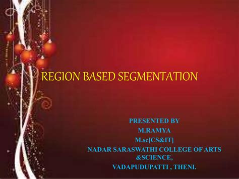 Region Based Segmentation Pptx